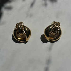 90s Statement Earrings • Gold Tone• - Etsy