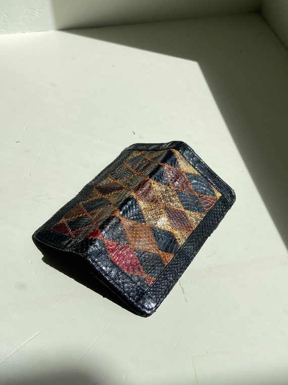 70s snakeskin patchwork bifold wallet - Gem