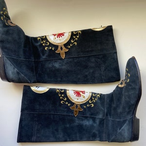 80s Zalo Clock Boots Suede Size 7 - Etsy