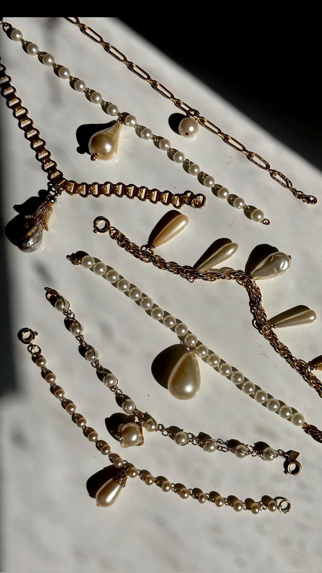 Vtg Pearl Drop Bracelets • Gold Tone• - Etsy