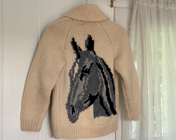 50s Cowichan Western Cardigan •small• - Etsy