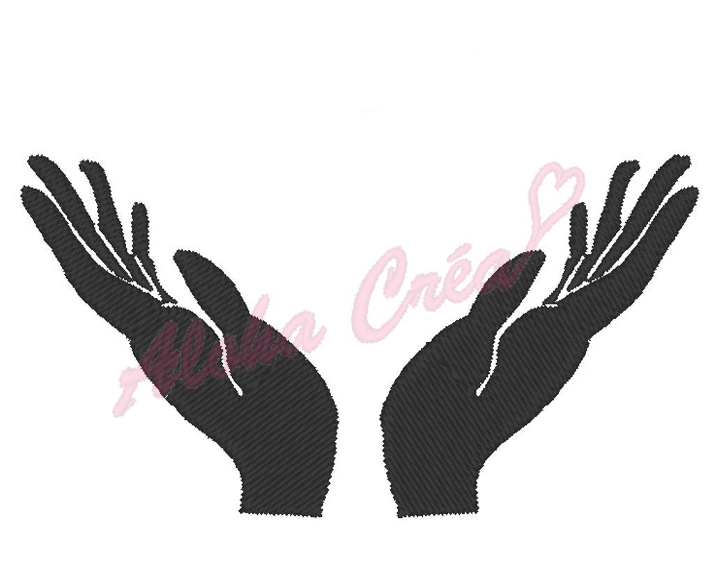 Machine Embroidery Design Caring Hand - 2 Models (3 Sizes) - Instant ...
