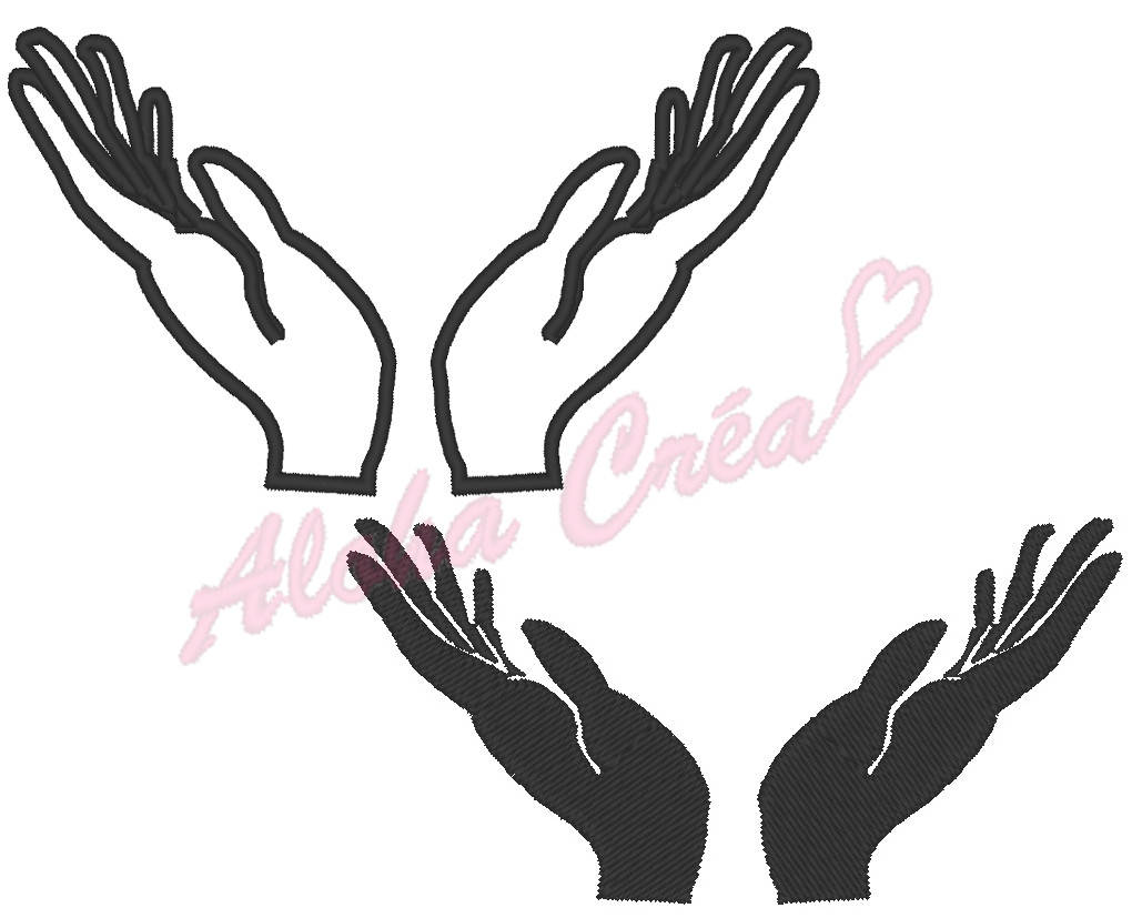 Machine Embroidery Design Caring Hand - 2 Models (3 Sizes) - Instant ...