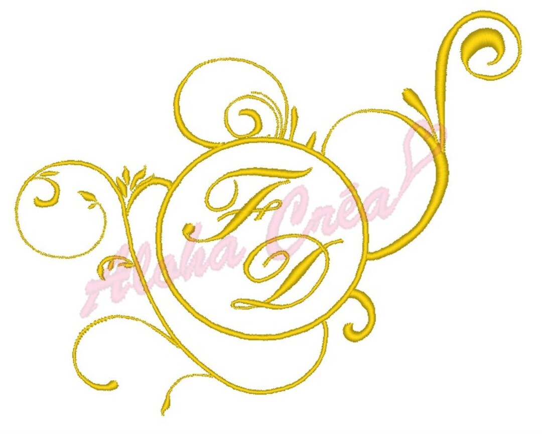 Machine Embroidery Design Arabesque Initials - Instant Digital Download ...