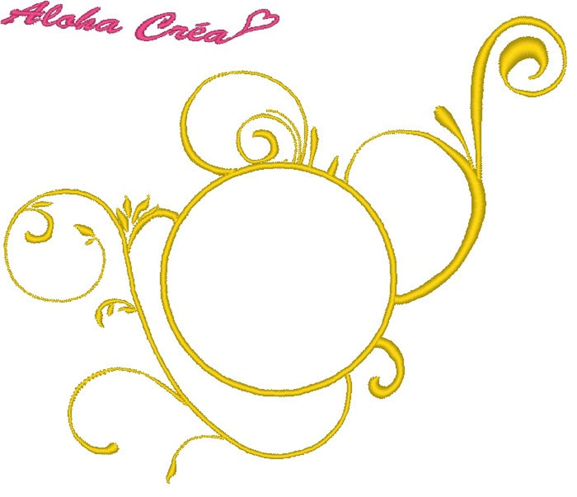 Machine Embroidery Design Arabesque Initials Instant Digital | Etsy