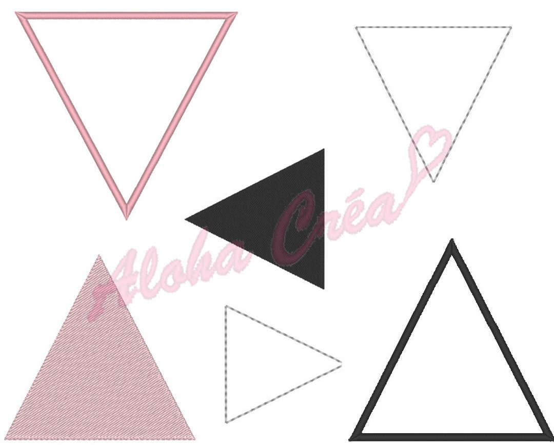 Machine Embroidery Design Triangle - Pennants Pack (16 Sizes) - Instant ...