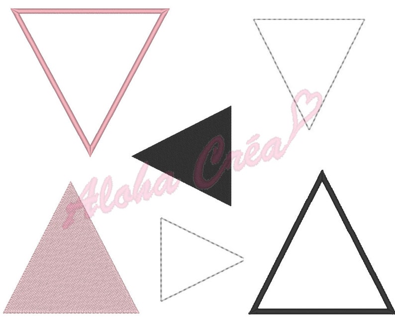 Machine Embroidery Design Triangle - Pennants Pack (16 Sizes) - Instant ...