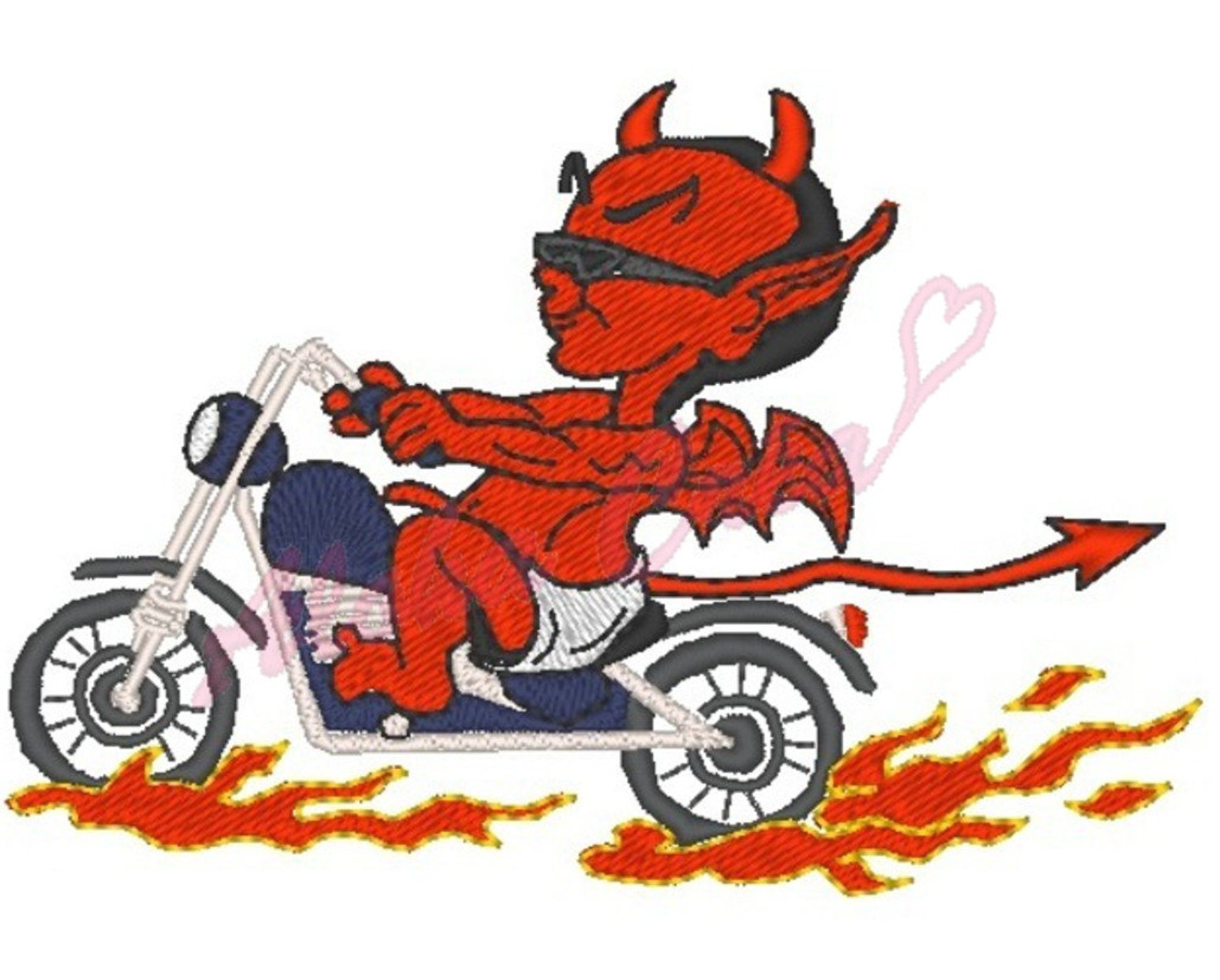 Embroidery Design Machine Devil Motorcycle - Instant Download - Etsy