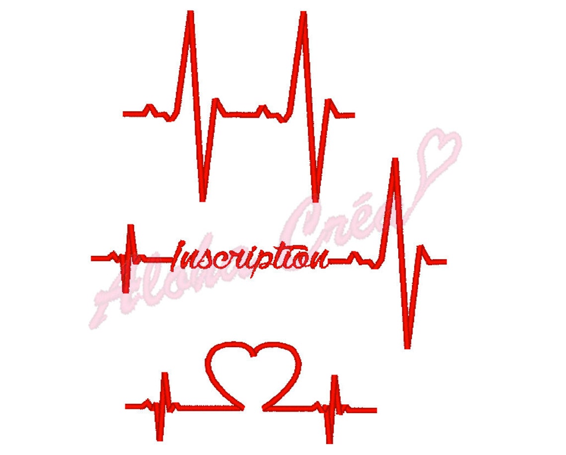 Machine Embroidery Designs Pack Cardiac Rhythm Heart Beat 3 - Etsy