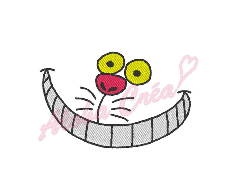Machine Embroidery Design Crazy Cat We're All Mad Here - Etsy