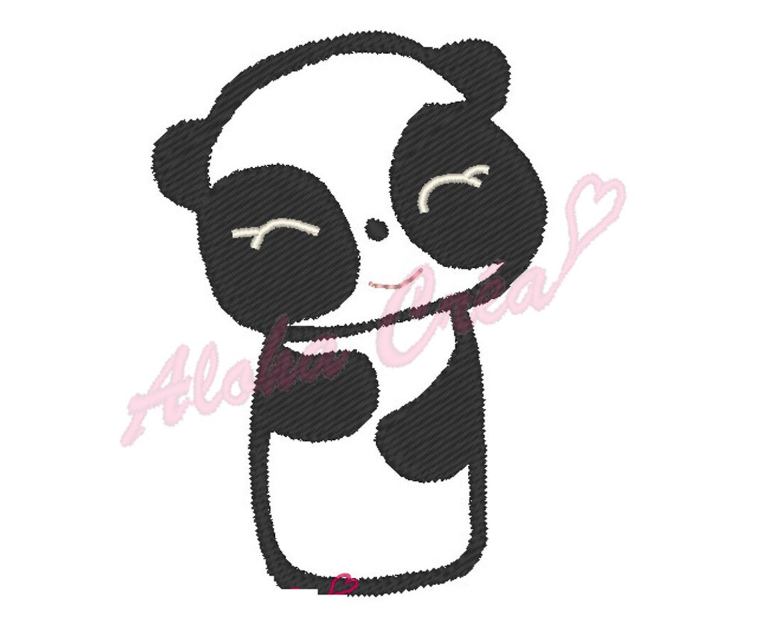 Machine Embroidery Design Panda - Instant Digital Download - Etsy