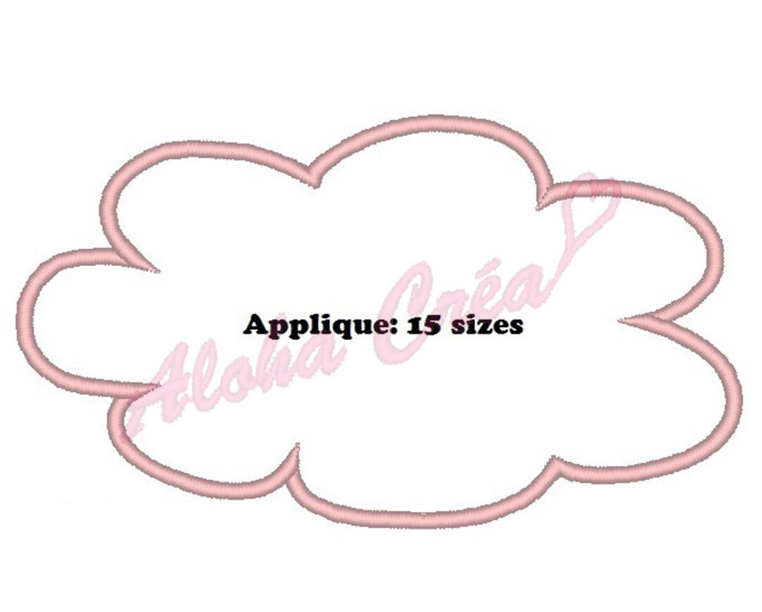 Motif broderie machine nuage appliqué 15 tailles Téléchargement ...