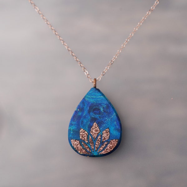 Blue Lotus Necklace - Etsy