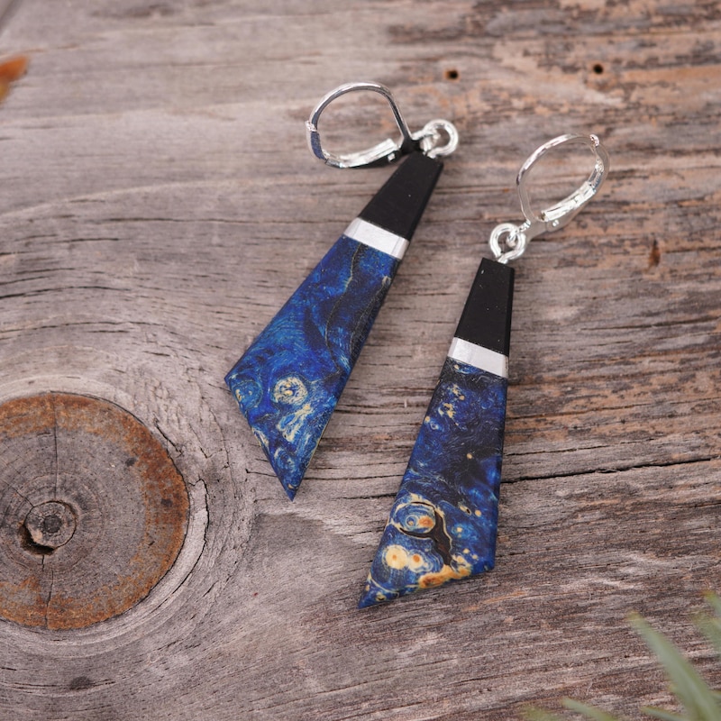 Cool Dangly Earrings Blue - Etsy