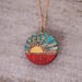 Handmade Sunrise Necklace: Recycled Wood and Copper Inlay With 14k Rose ...