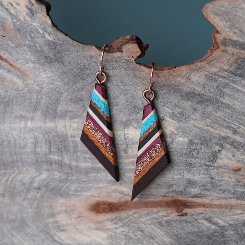 Teal Christmas Earring - Etsy