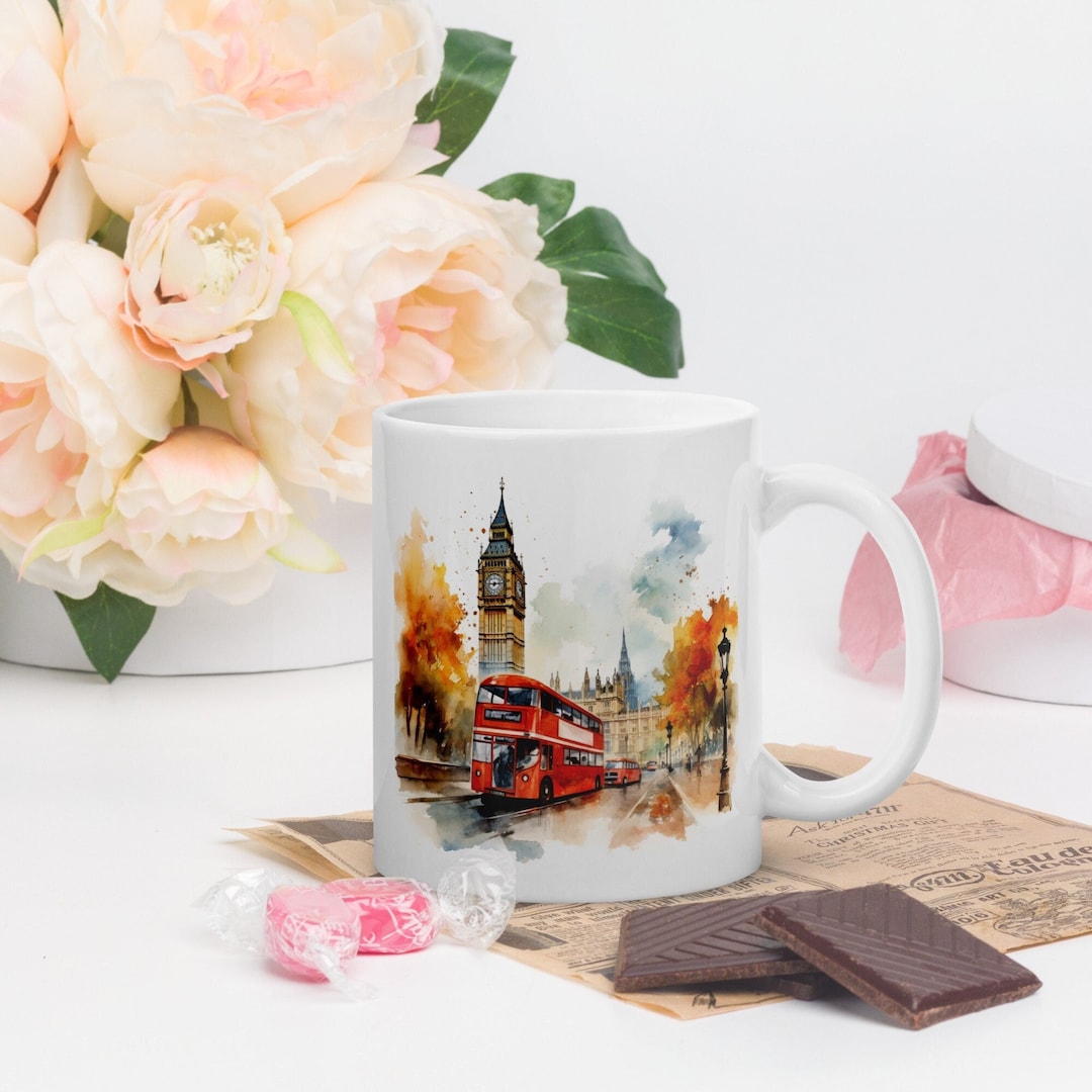 London Scene Mug, London Mug, Watercolor London Mug, London Gift, Gift ...