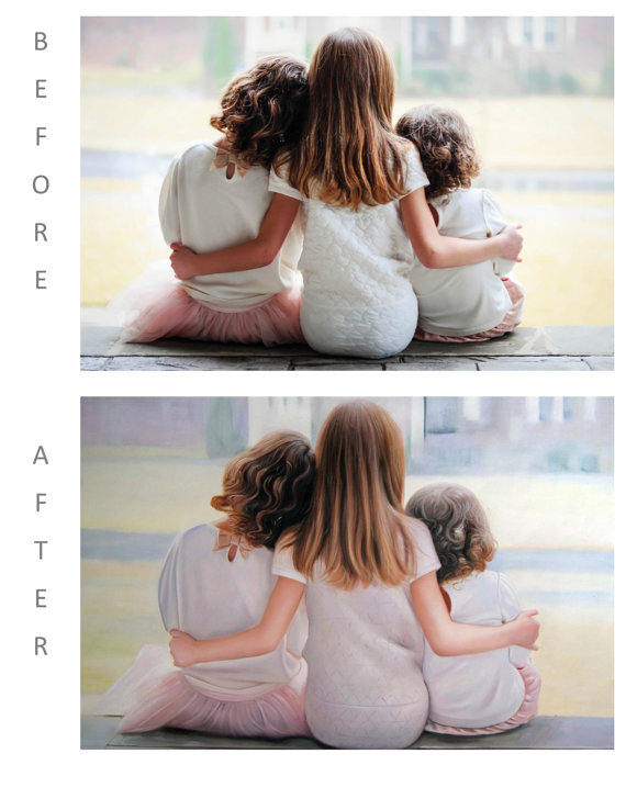 3 Figures Children Custom Portrait-oil Painting-custom - Etsy