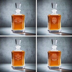 Custom Police Whiskey Decanter Set - Personalized Police Officer Gift ...