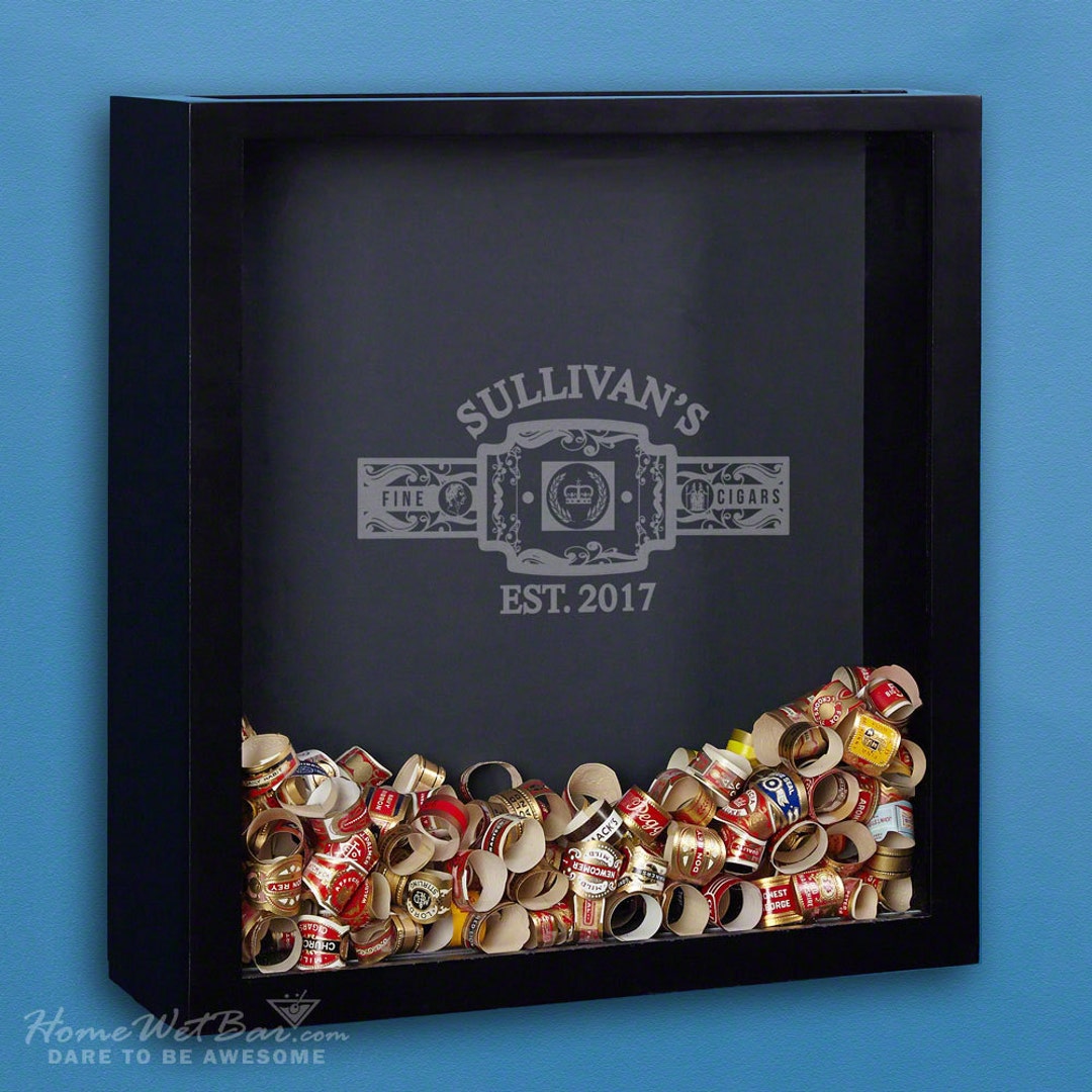 Engraved Shadow Box With Fine Cigars Design Custom Shadow Box, Keepsake ...