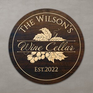 Personalized Wine Cellar Sign - Custom Wine Bar Sign, Wine Cellar Decor ...