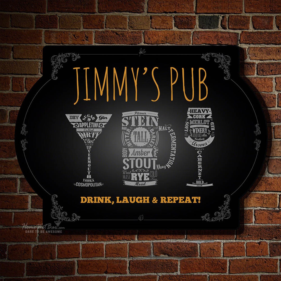 Personalized Pub Sign Home Pub Sign, Basement Bar Sign, Man Cave Decor ...
