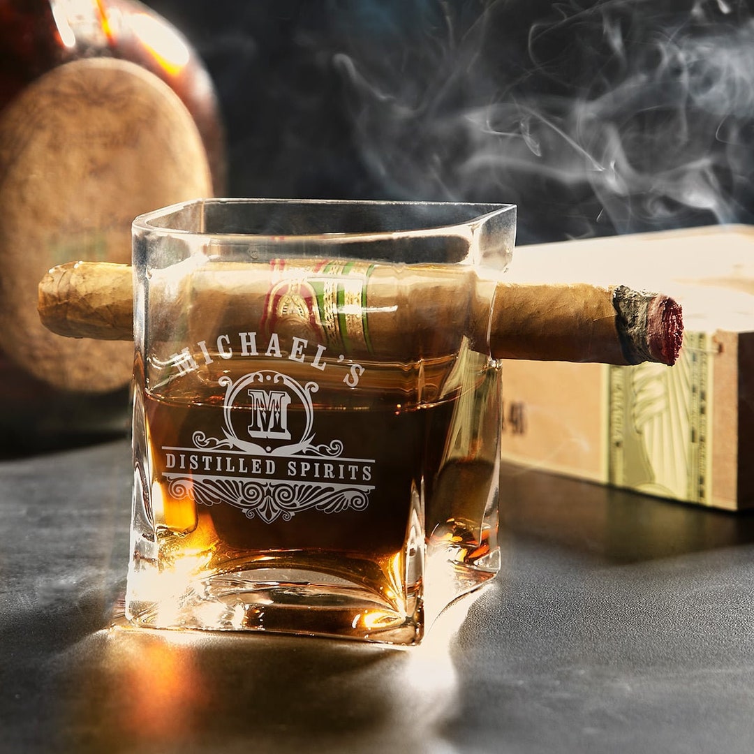 Coppola Custom Cigar Glass for Whiskey Unique Rocks Glass, Cigar Accessories, Whiskey Lover Gift ...
