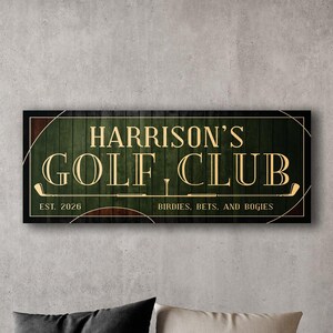 Personalized Golf Club Sign - Custom Golf Gift, Custom Golf Sign ...