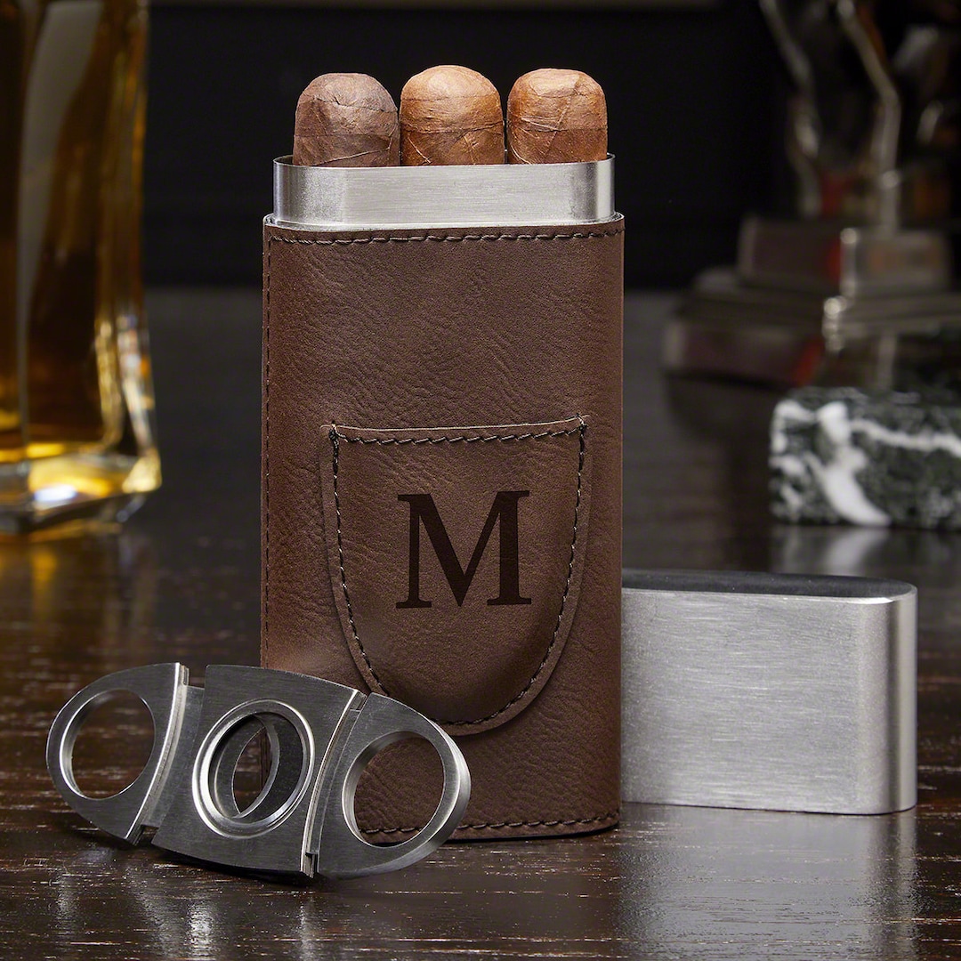 Personalized Cigar Travel Case - Gift for Husband, Groomsmen, Wedding ...