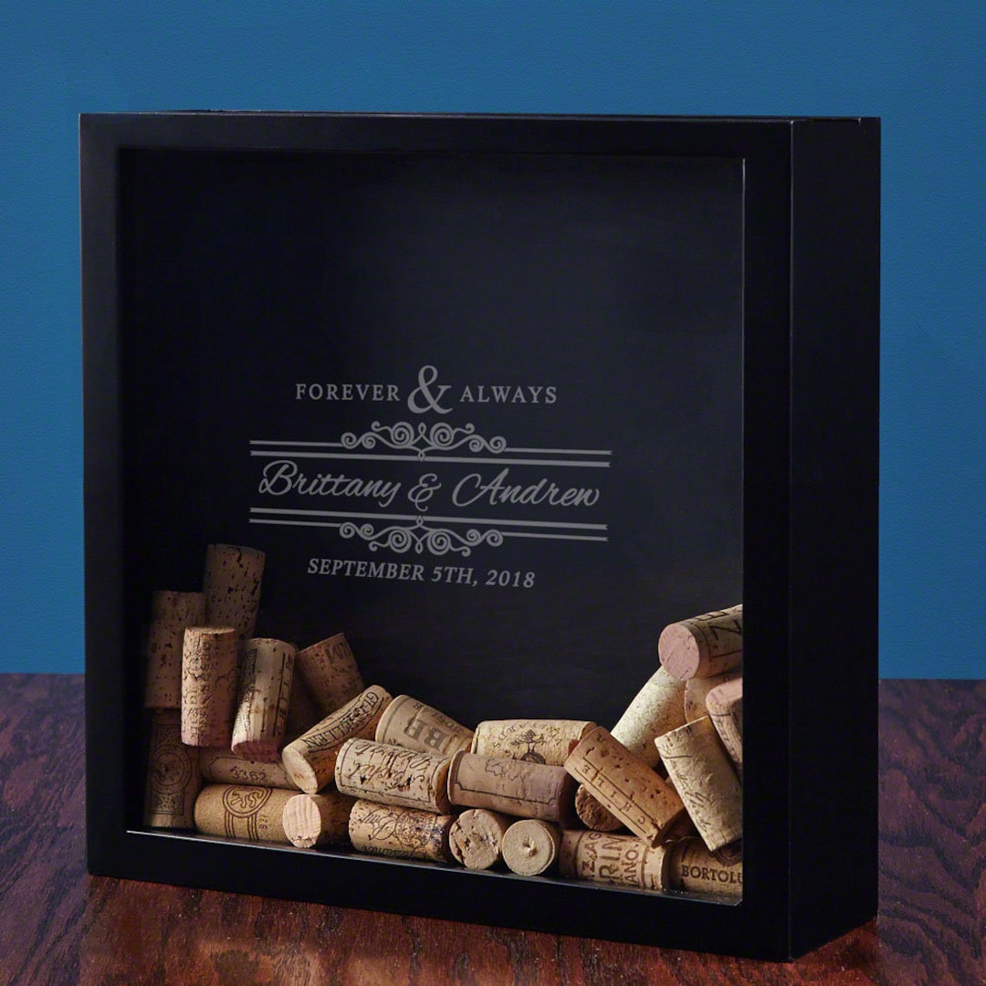 Custom Wine Cork Shadow Box Anniversary Gifts, Wine Cork Keepsake, Wine ...