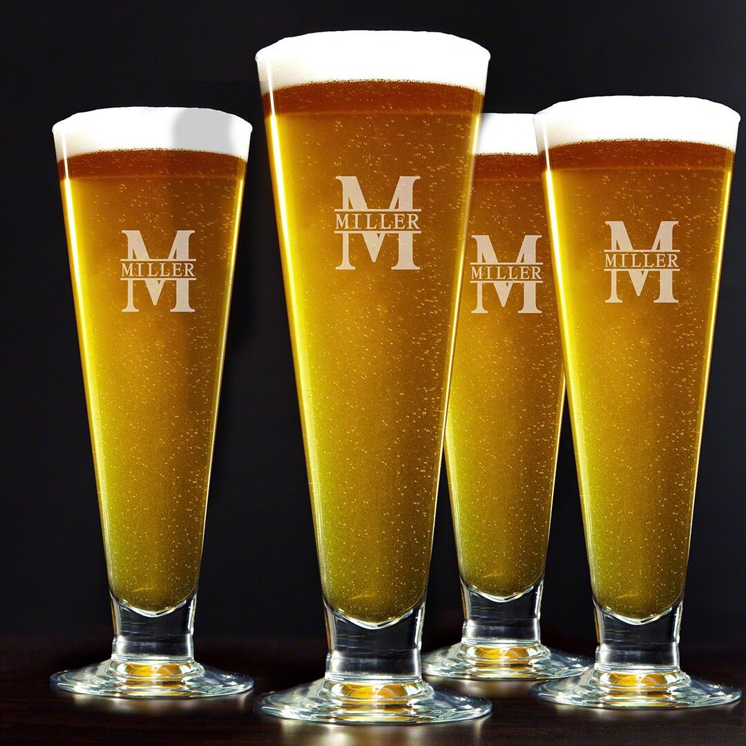 Engraved Pilsner Glasses Pilsner Beer Glass, Custom Barware Set ...