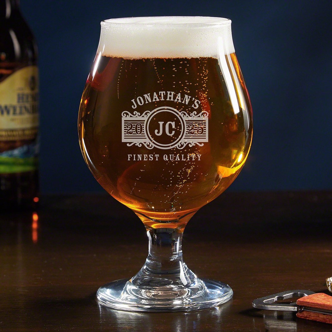 Personalized Belgian Beer Glass Beer Glasses Personalized, Etched Beer ...