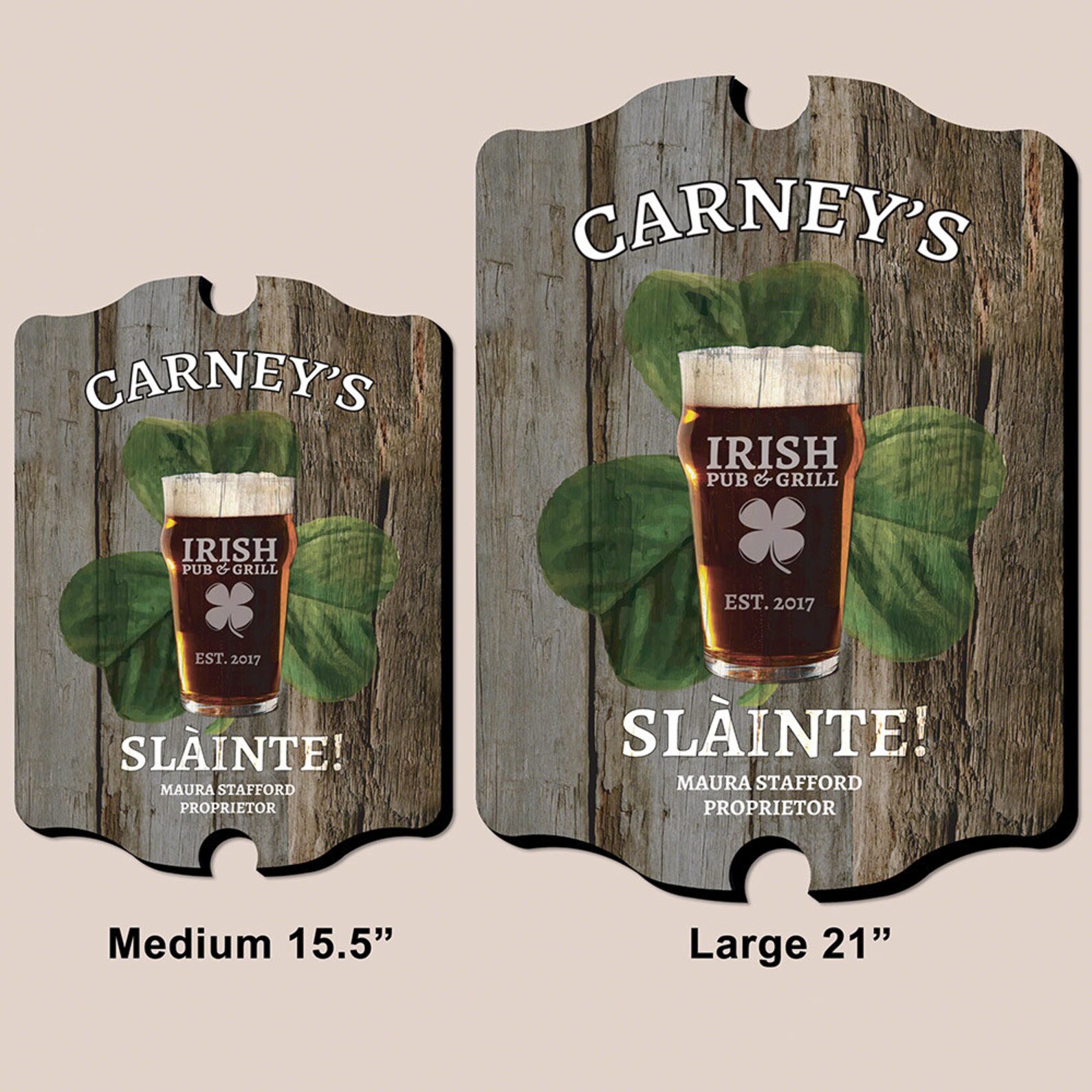 Sláinte Toast Personalized Bar Sign Shamrock Irish Wall | Etsy