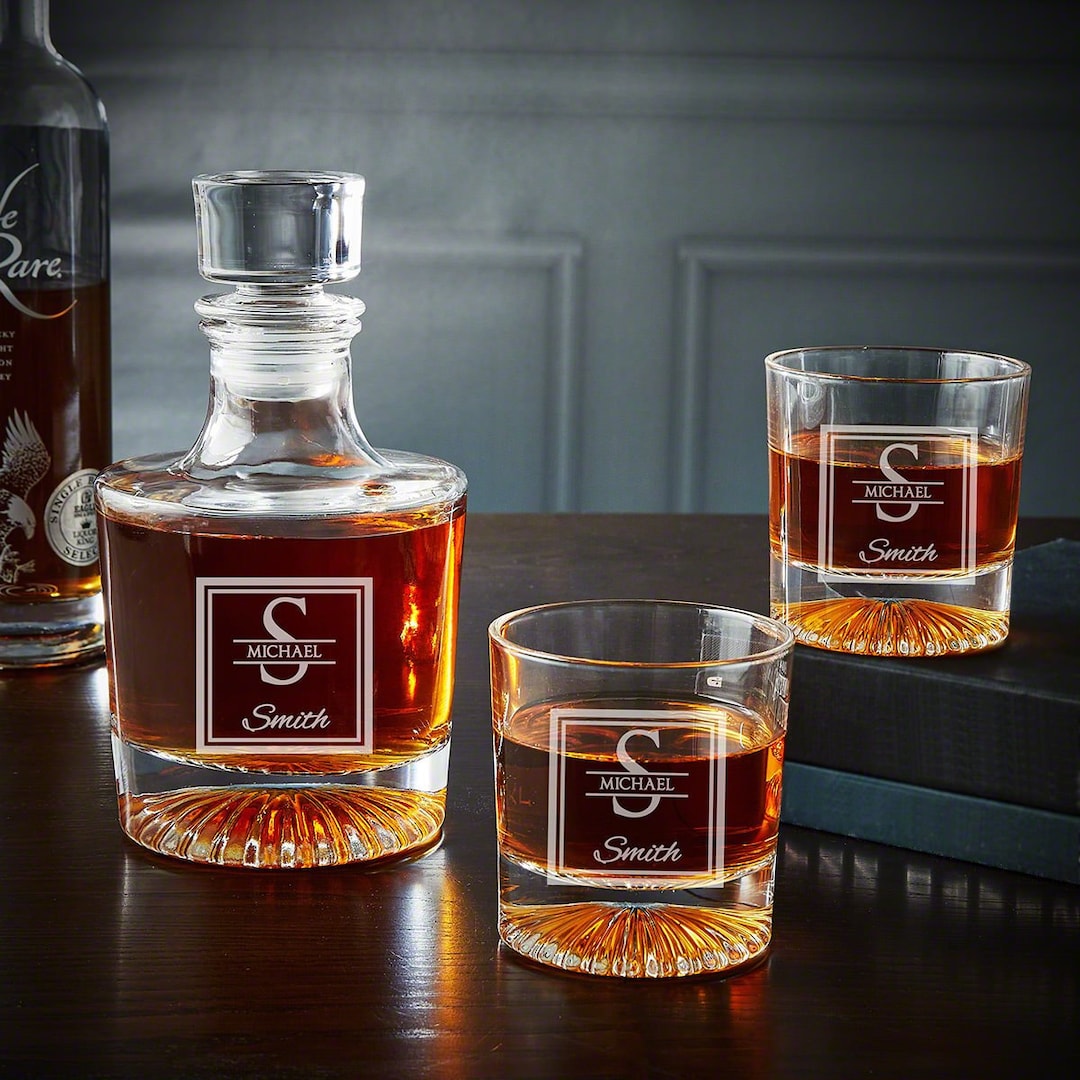 Winston Personalized Bourbon Decanter Set Whiskey Decanter Set ...
