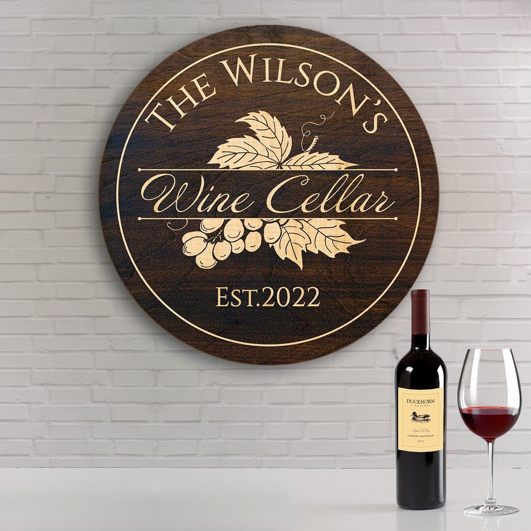 Personalized Wine Cellar Sign - Custom Wine Bar Sign, Wine Cellar Decor ...