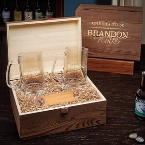 Personalized Beer Glasses Gift Set - Engraved Beer Mugs, Beer Lover ...