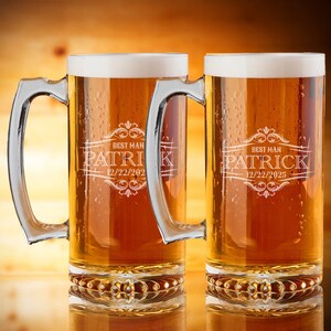 Custom Beer Mug – Engraved Beer Glass, Personalized Mug, Groomsman Beer ...