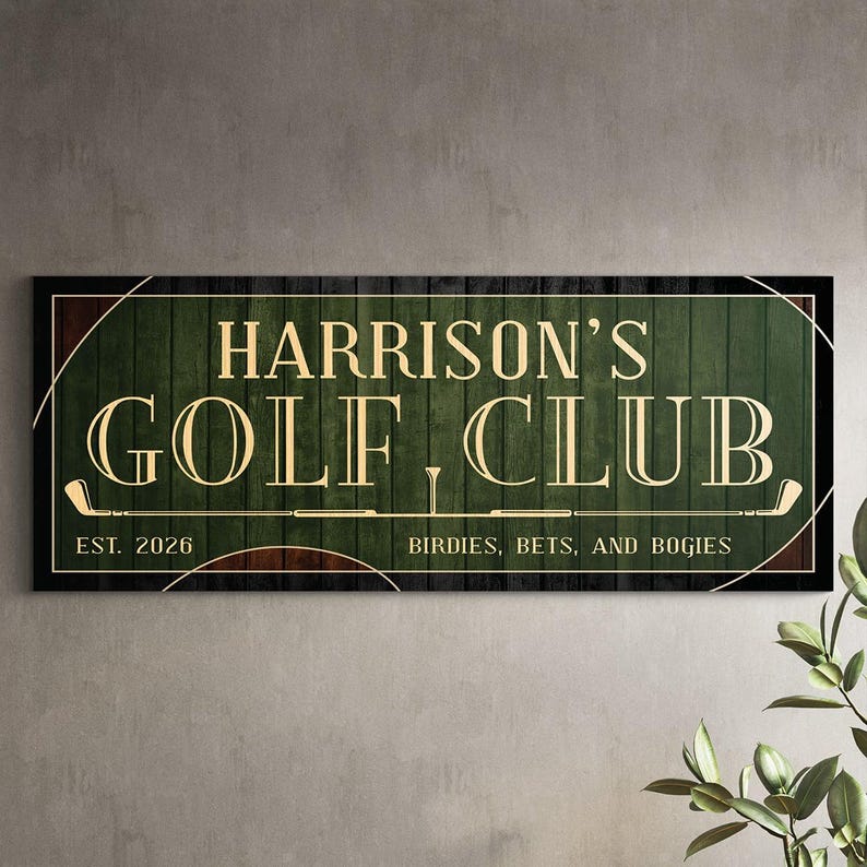 Personalized Golf Club Sign - Custom Golf Gift, Custom Golf Sign ...