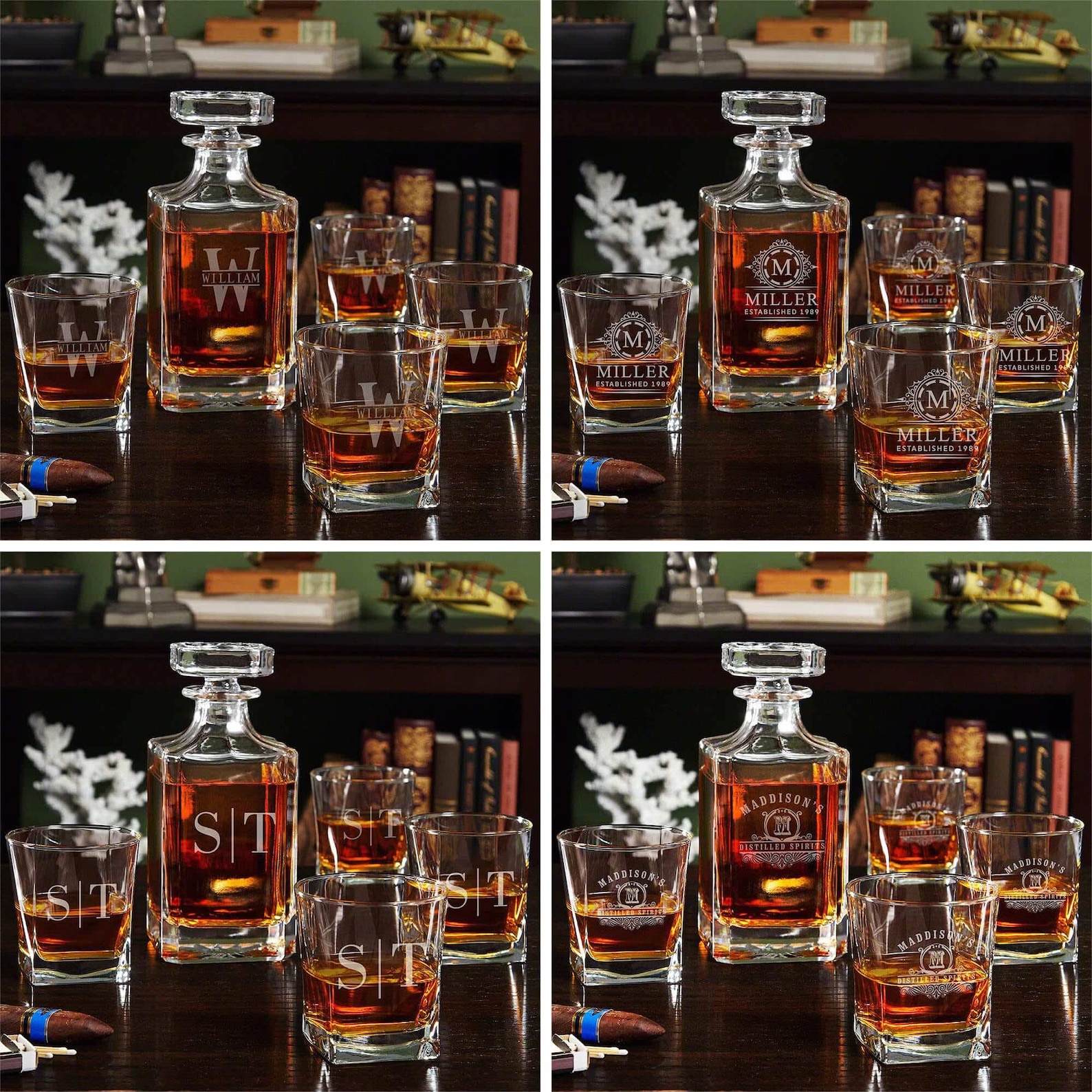 Personalized Whiskey Decanter Set Whiskey Decanter, Whiskey Set for Men ...