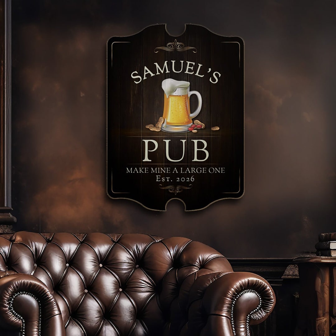 Custom Pub Sign Basement Bar Sign, Wooden Bar Signs Custom, Unique Bar ...