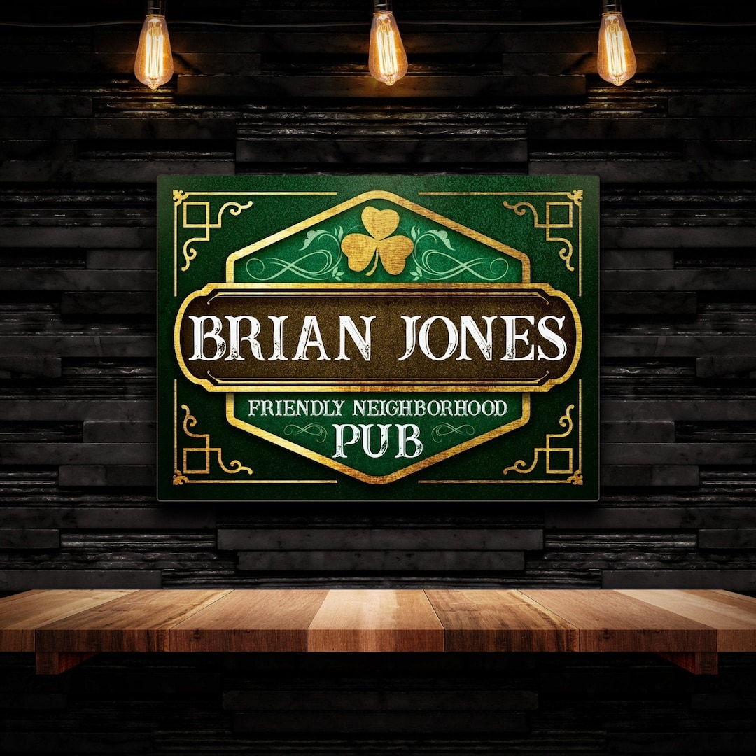 Custom Irish Pub Sign – Custom Bar Sign, Man Cave Sign, Personalize Bar ...