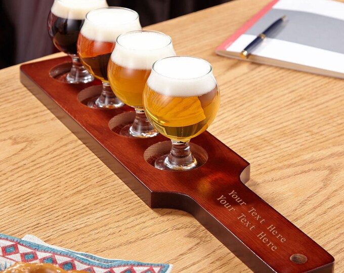 Beer Flight Paddle pine With Glasses, Beer Sampling, Handmade in Canada ...