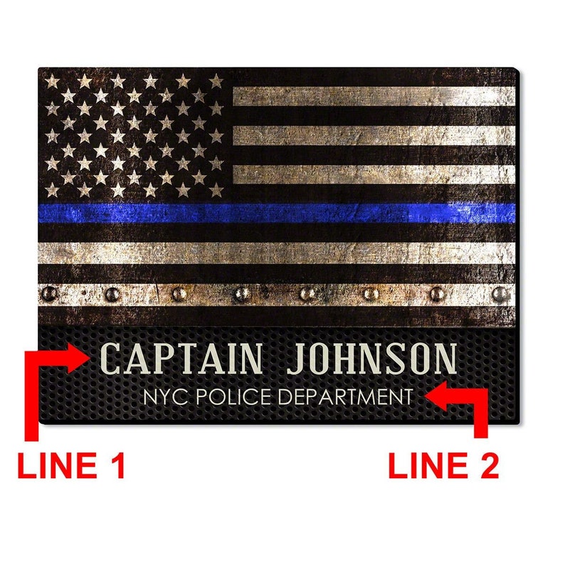 Thin Blue Line Police Officer Sign Customized Wooden Police - Etsy