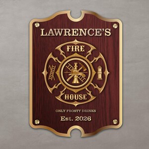 Personalized Firefighter Sign - Custom Firehouse Sign, Firefighter Bar ...