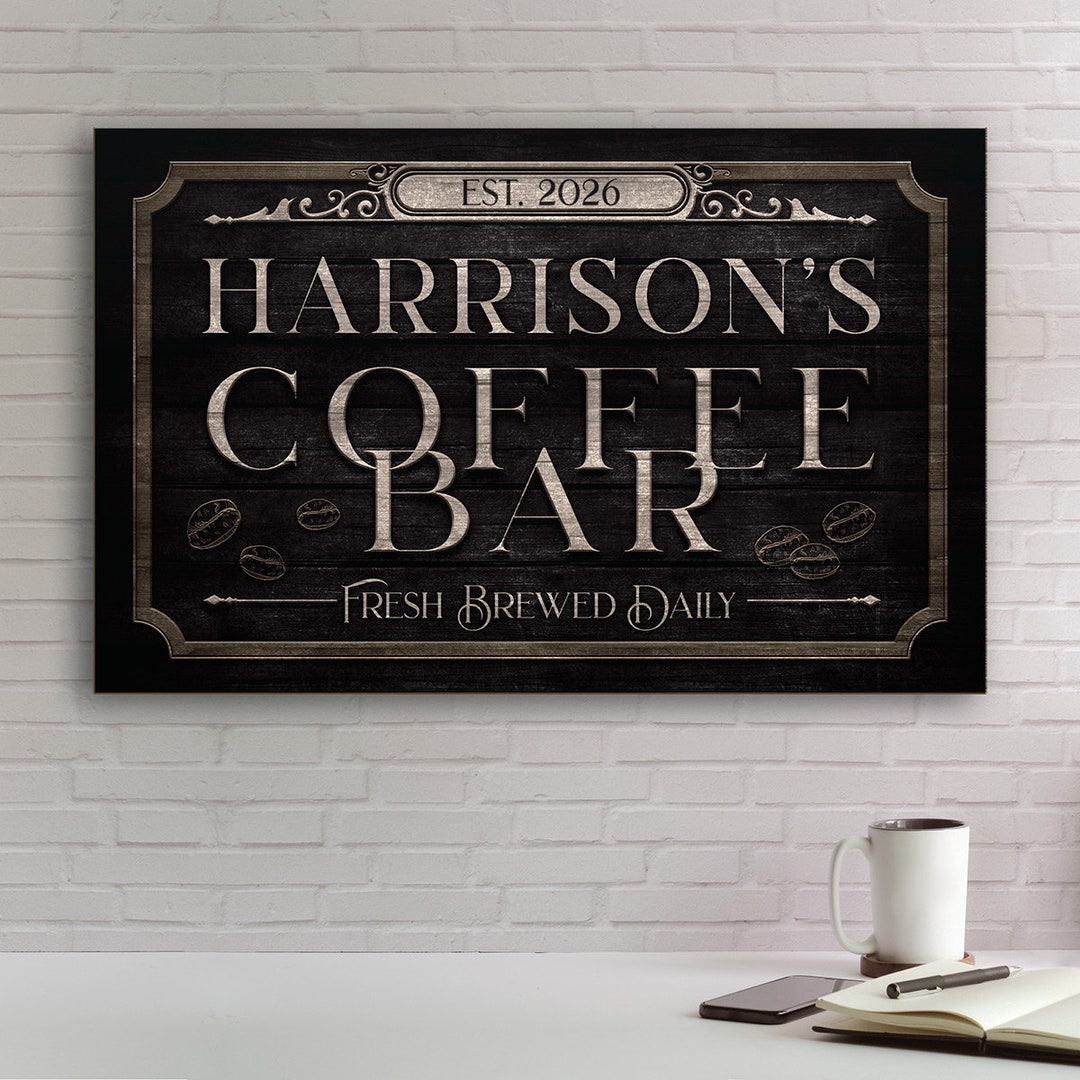 Custom Coffee Bar Sign Coffee Bar Sign, Custom Wood Sign Large, Square ...