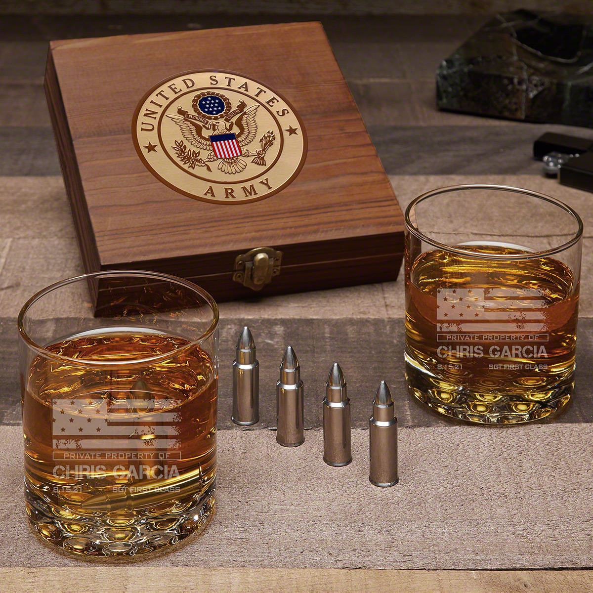 Engraved Whiskey Glasses Army Retirement Gift American Heroes Custom ...