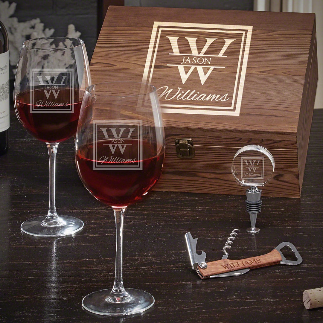 Oakhill Custom Wine Glass Box Set Wine Lover T Engraved Wine
