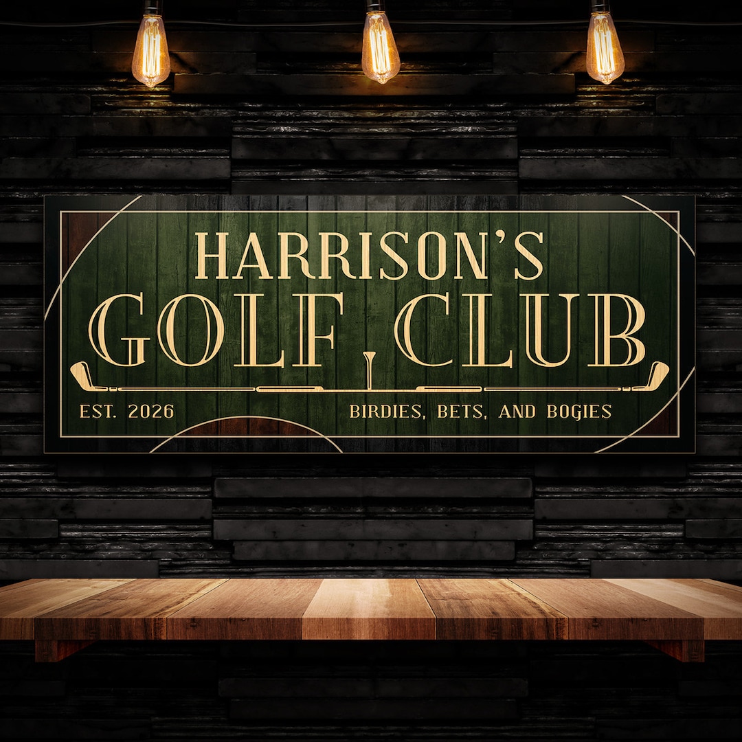 Personalized Golf Club Sign - Custom Golf Gift, Custom Golf Sign ...