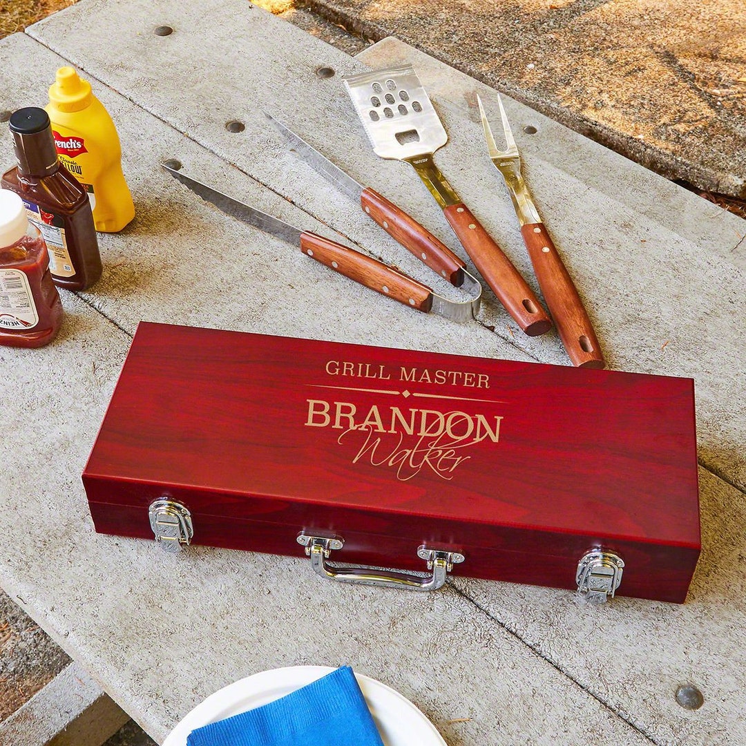 Personalized Grill Master BBQ Tools - BBQ Gift Set, BBQ Set, Custom ...