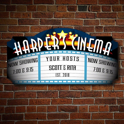 Custom Home Theater Sign Movie Theater Decor Personalized | Etsy